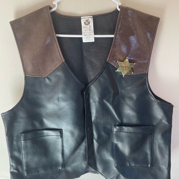 Spirit | Other | Spirit Halloween Black And Brown Sheriff Vest Costume ...